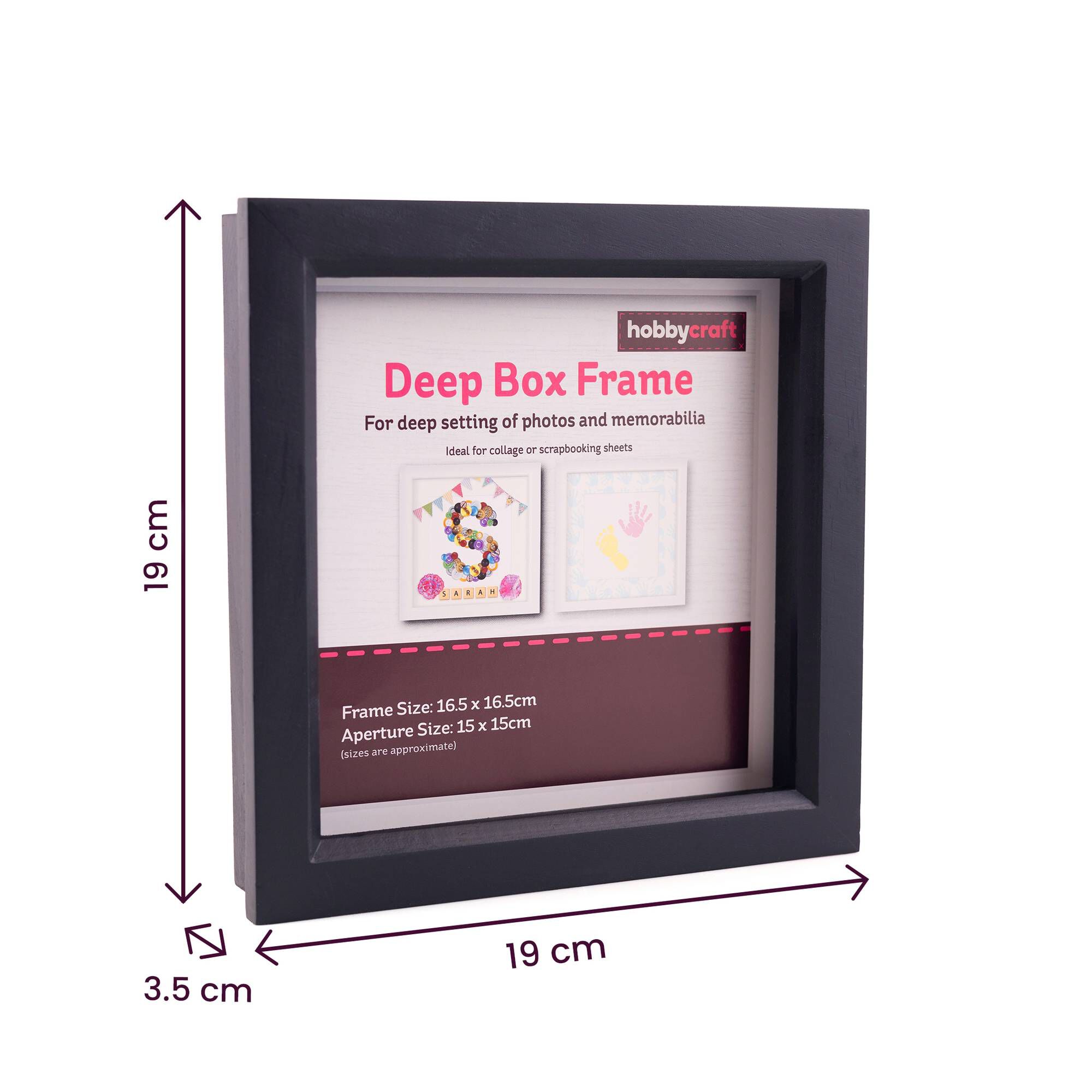 Black Deep Box Frame 15cm x 15cm | Hobbycraft