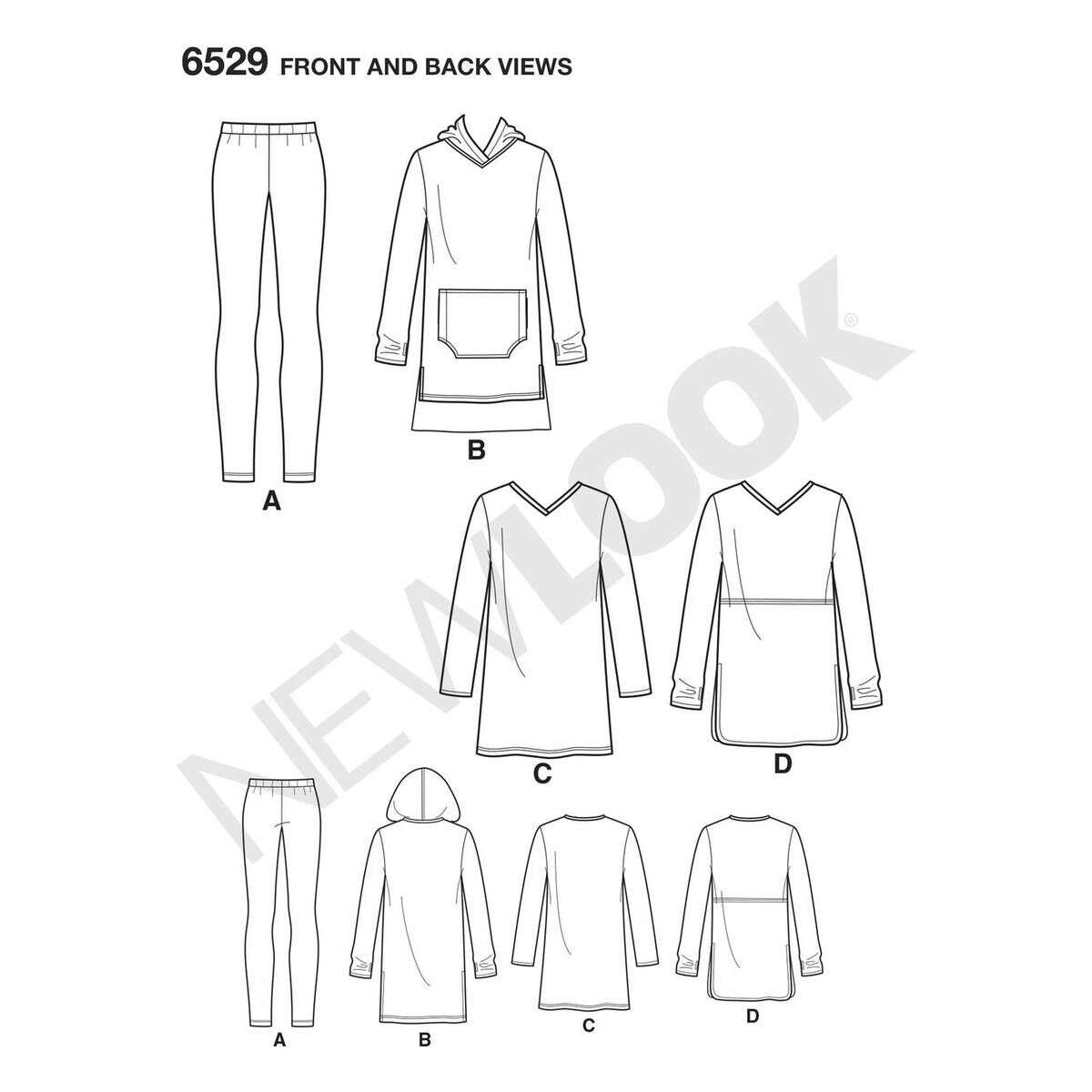 New Look Women's Tunic and Leggings Sewing Pattern 6529 | Hobbycraft