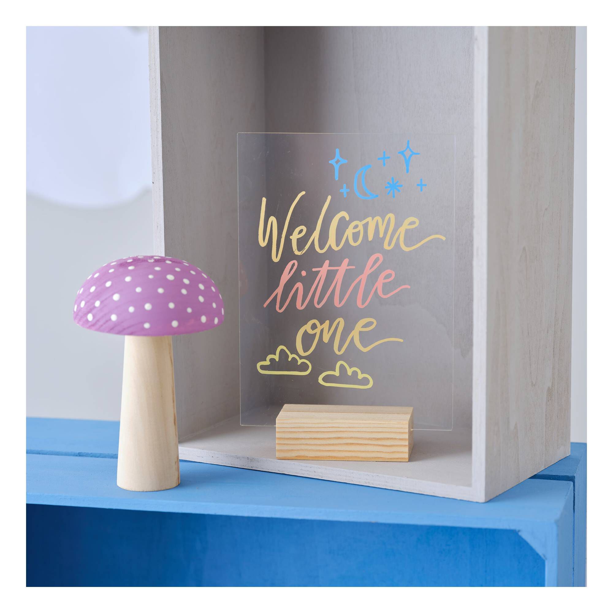 Clear Rectangle Acrylic Table Sign 20cm | Hobbycraft