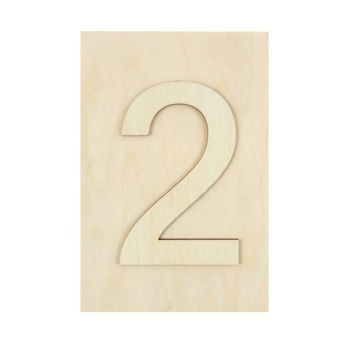 Wooden Number 2 Plaque 10cm x 15cm | Hobbycraft
