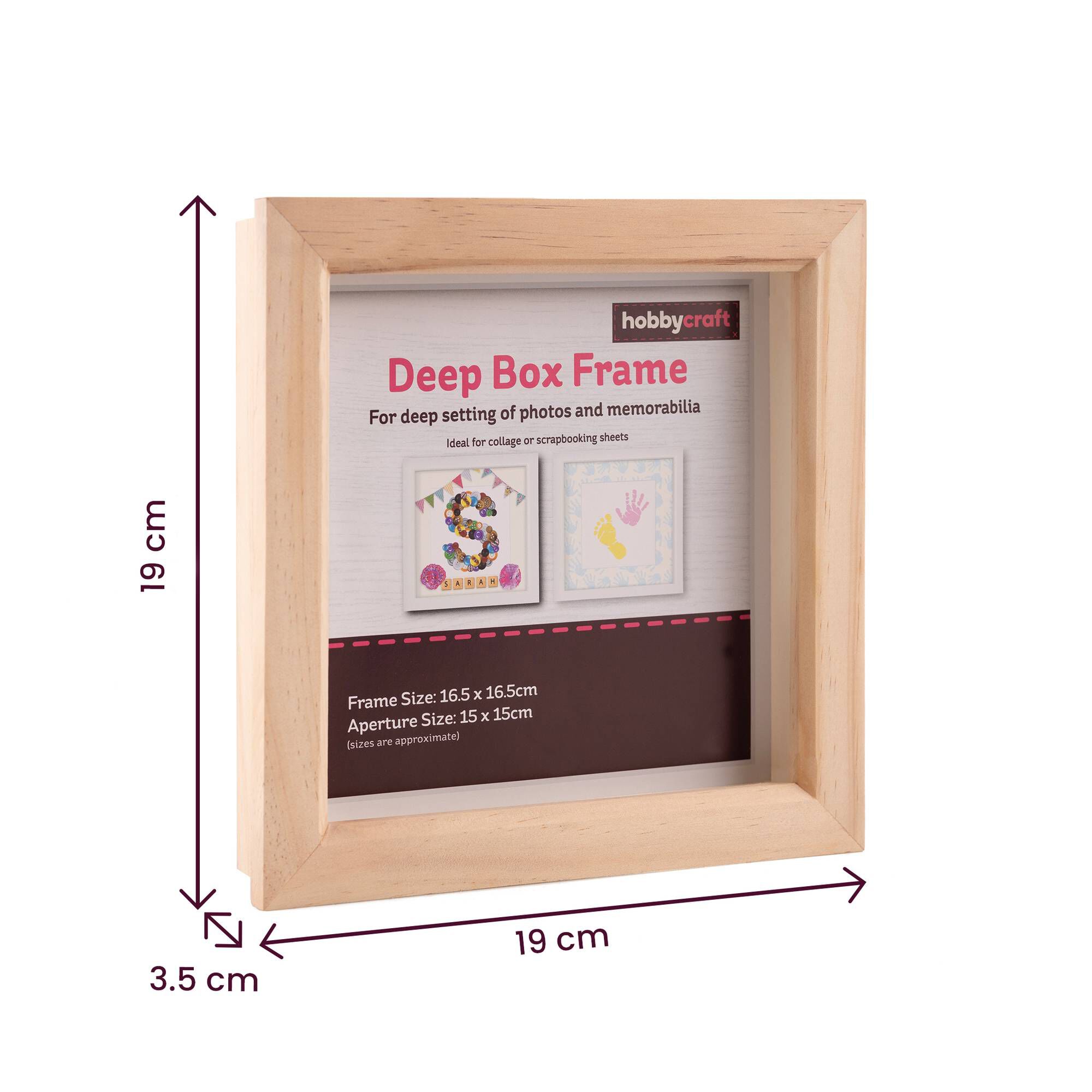 Light Wood Deep Box Frame 15cm x 15cm | Hobbycraft