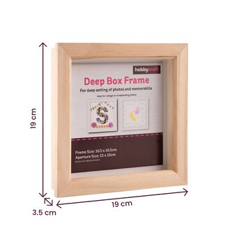 Light Wood Deep Box Frame 15cm x 15cm | Hobbycraft