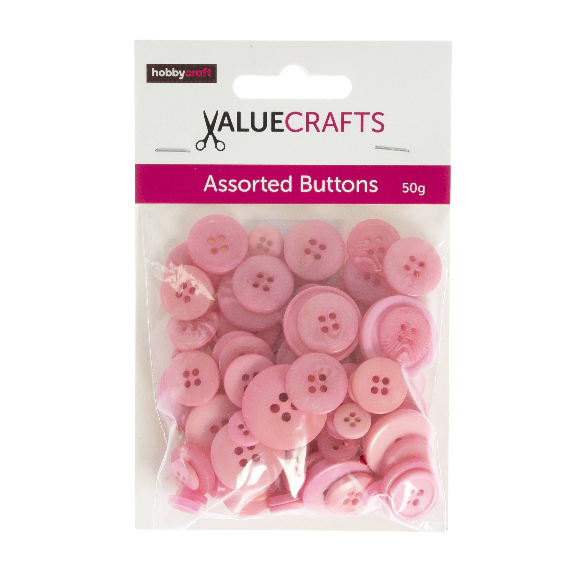 Pink Buttons Pack 50g | Hobbycraft