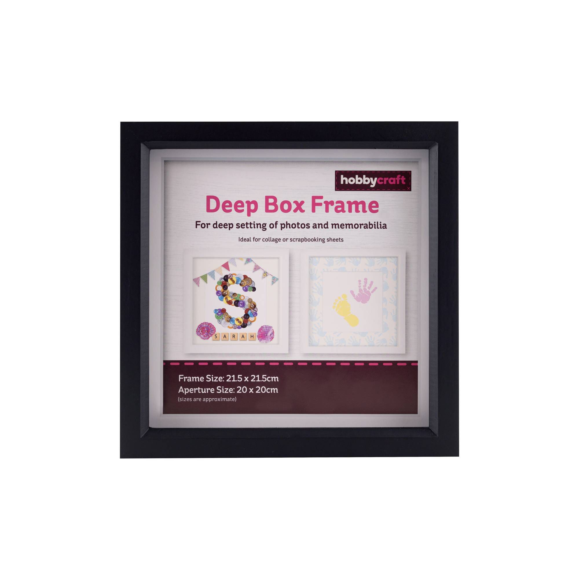 Black Deep Box Frame 20cm x 20cm | Hobbycraft