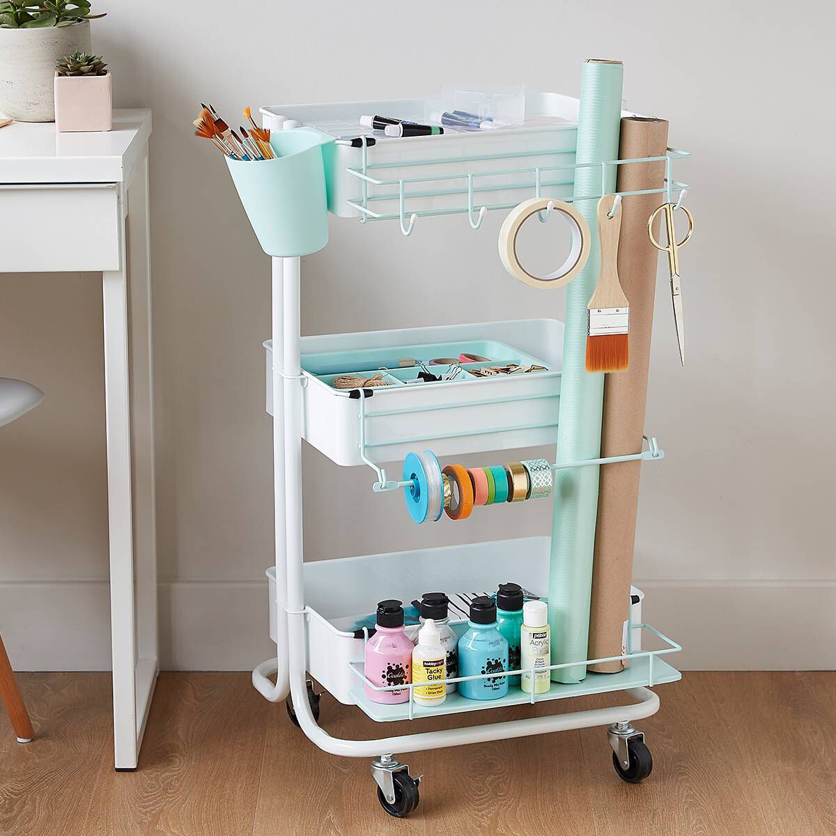 Mint Green Trolley Bin | Hobbycraft