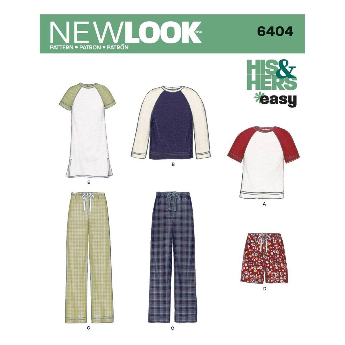 New Look Women and Men's Separates Sewing Pattern 6404 | Hobbycraft