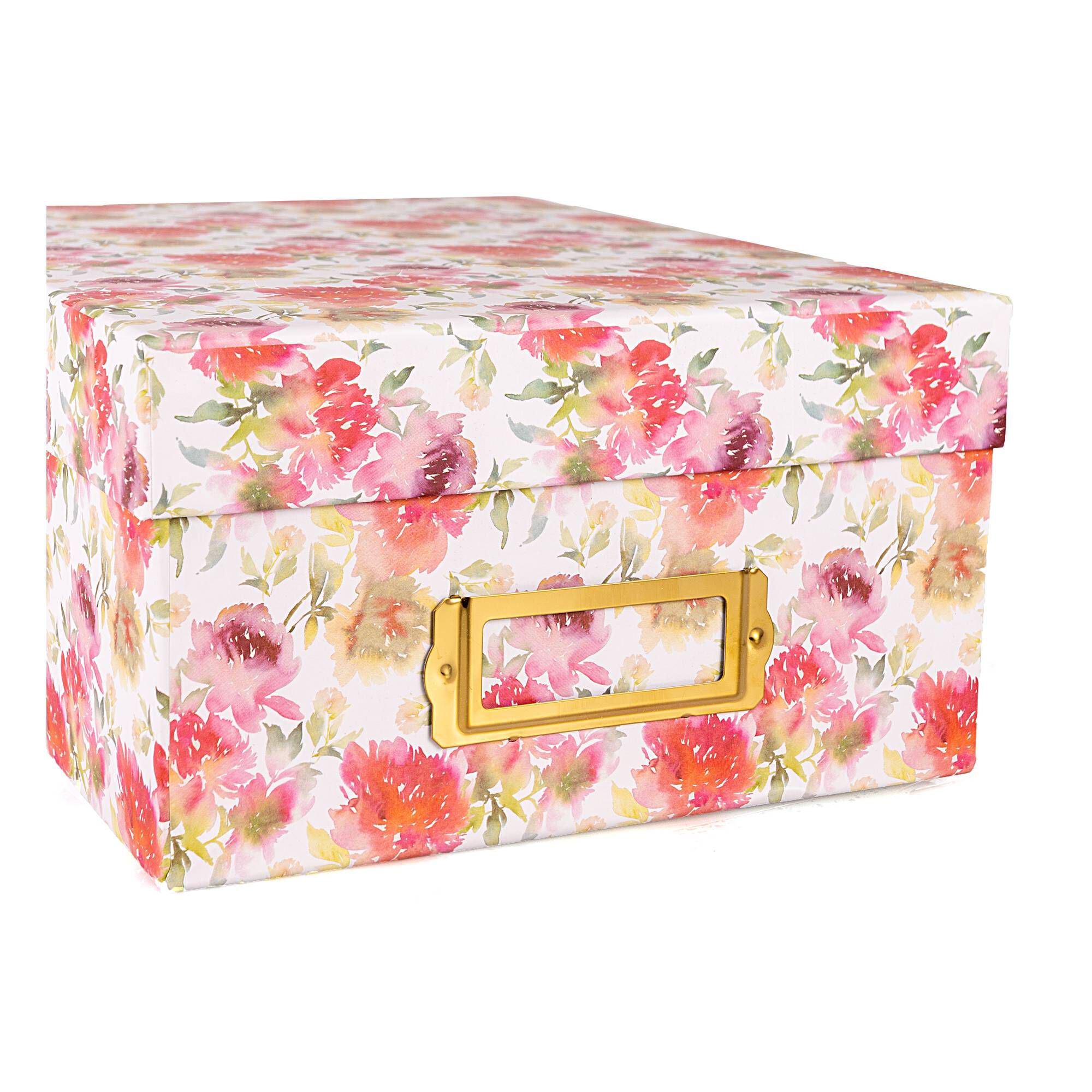 Pink Watercolour Storage Box 11cm x 20cm x 29cm | Hobbycraft