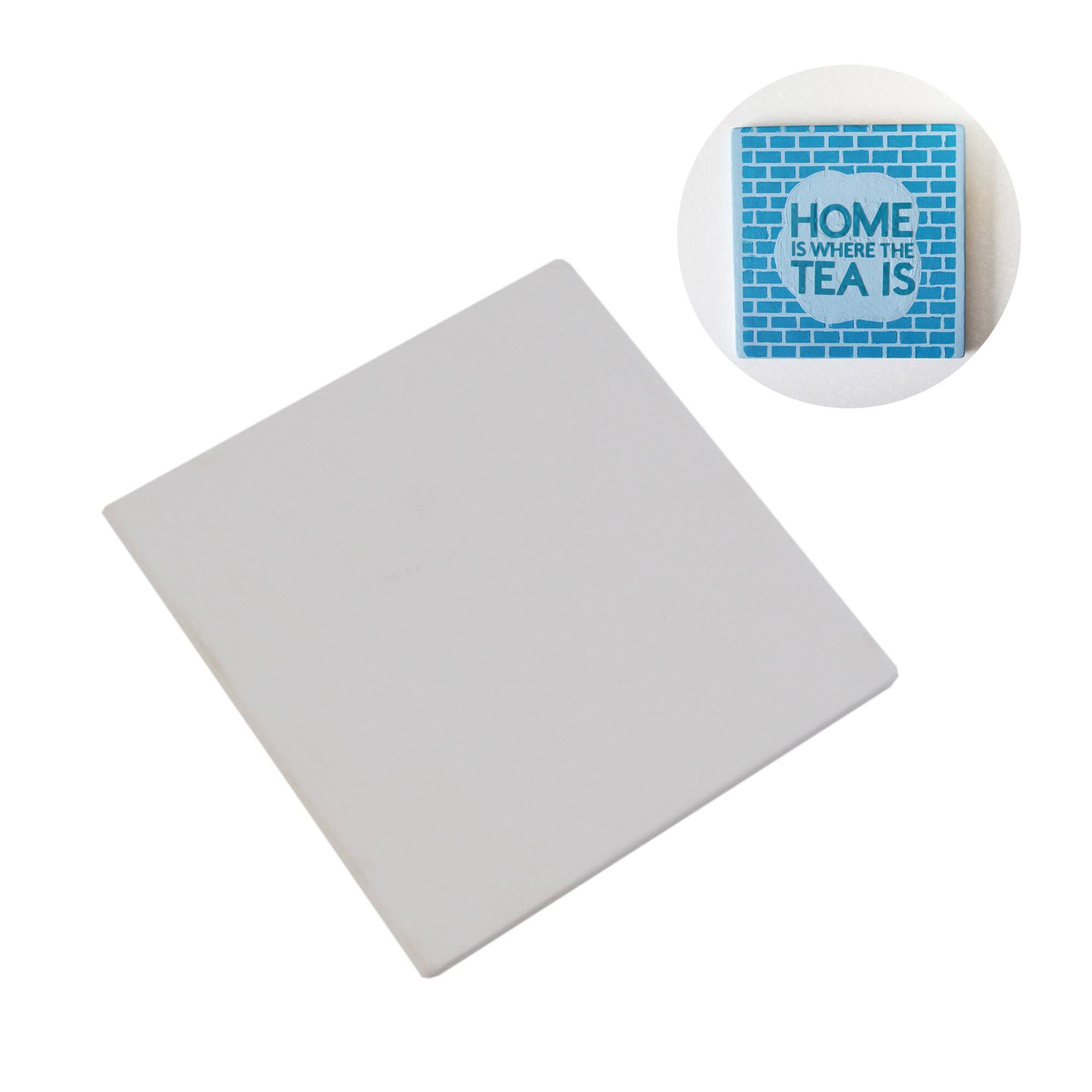 Unglazed Ceramic Square Plaque 12cm | Hobbycraft