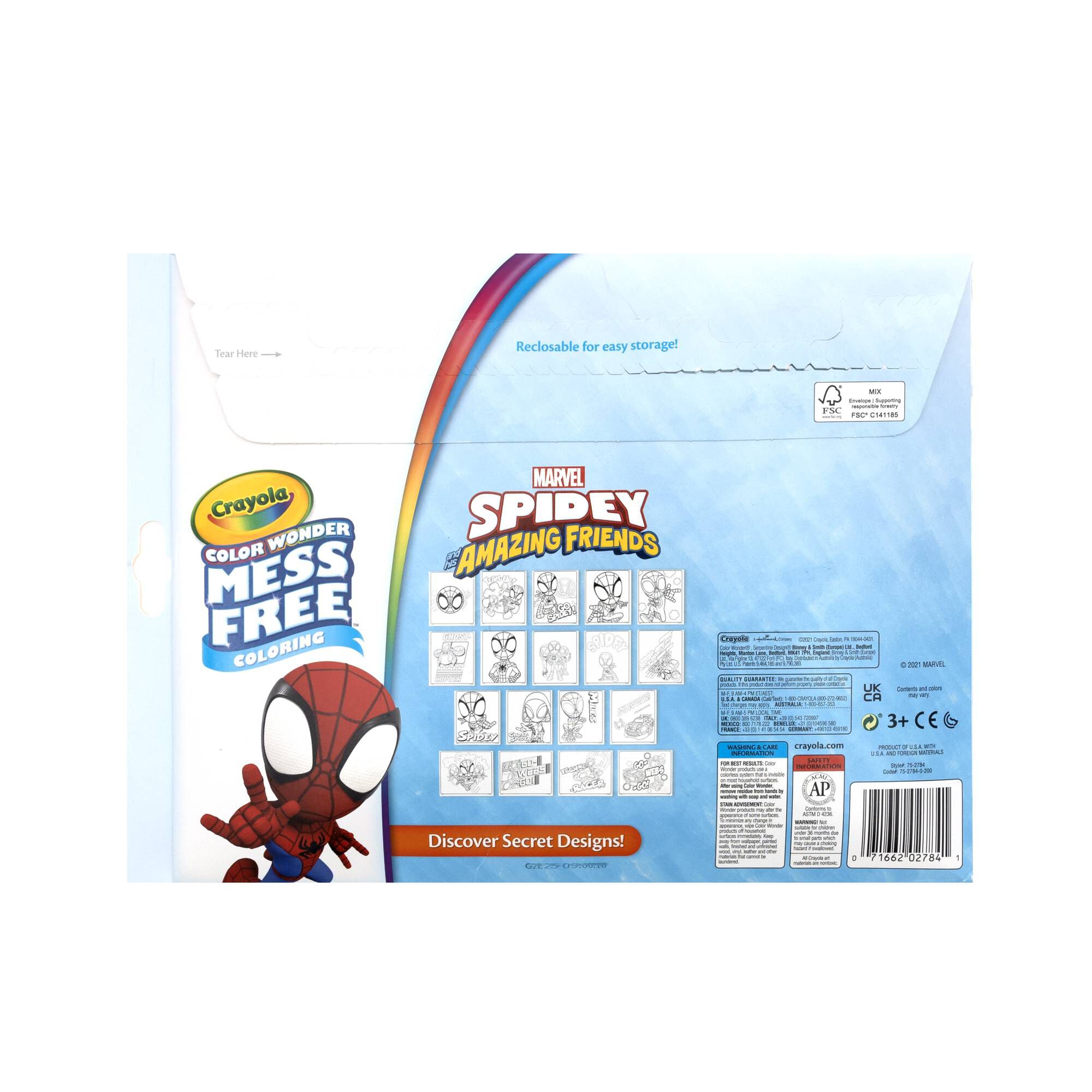 Crayola Spidey and His Amazing Friends Color Wonder Colouring Set ...
