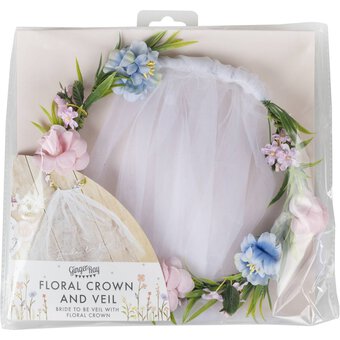 Ginger Ray Bride To Be Floral Crown and Veil | Hobbycraft