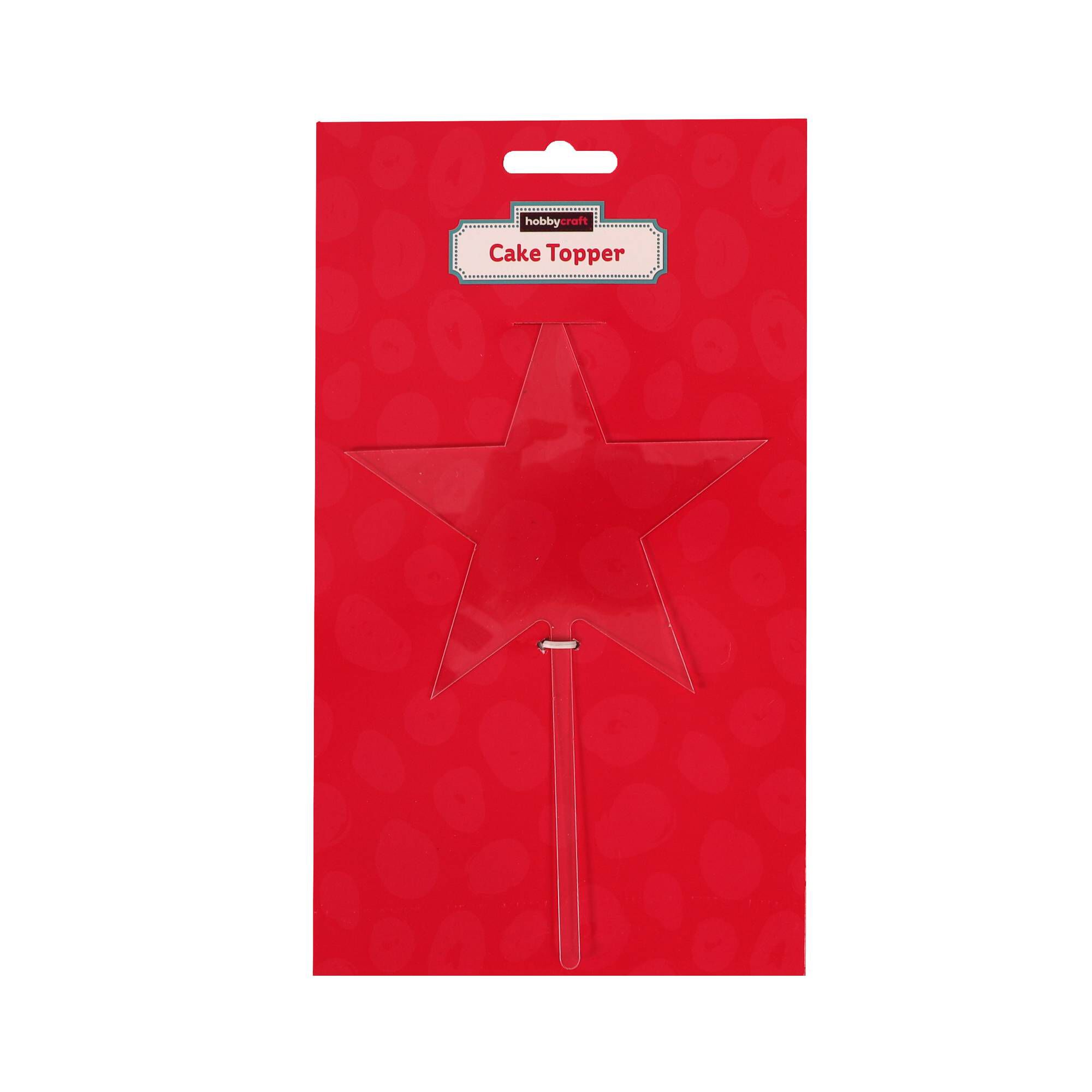 Clear Star Acrylic Cake Topper 12cm x 19cm | Hobbycraft