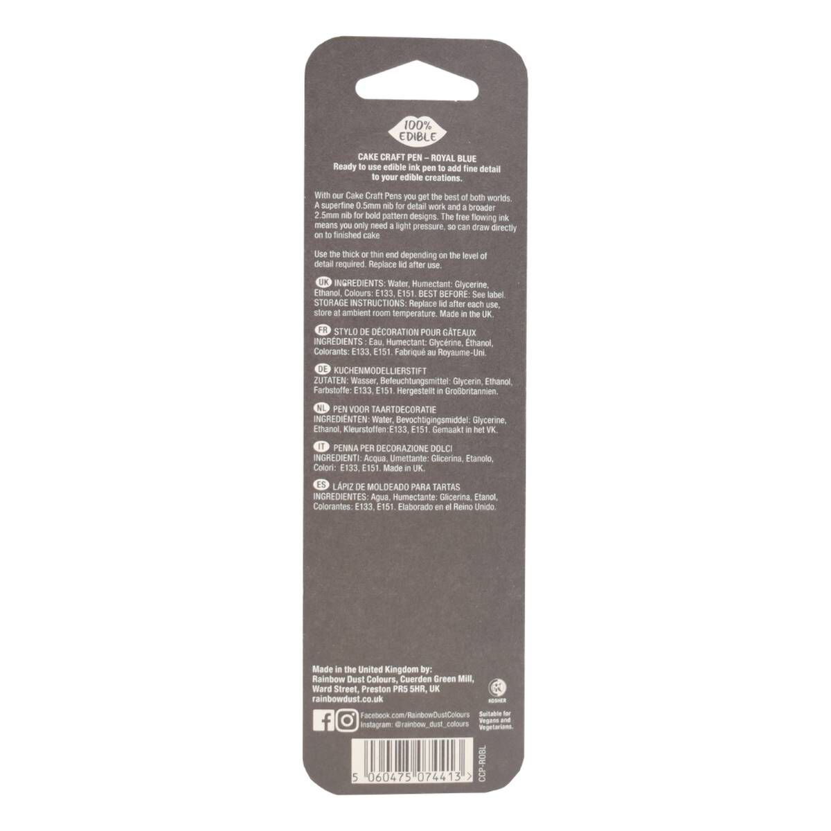 Rainbow Dust Royal Blue Double-Ended Edible Food Pen | Hobbycraft