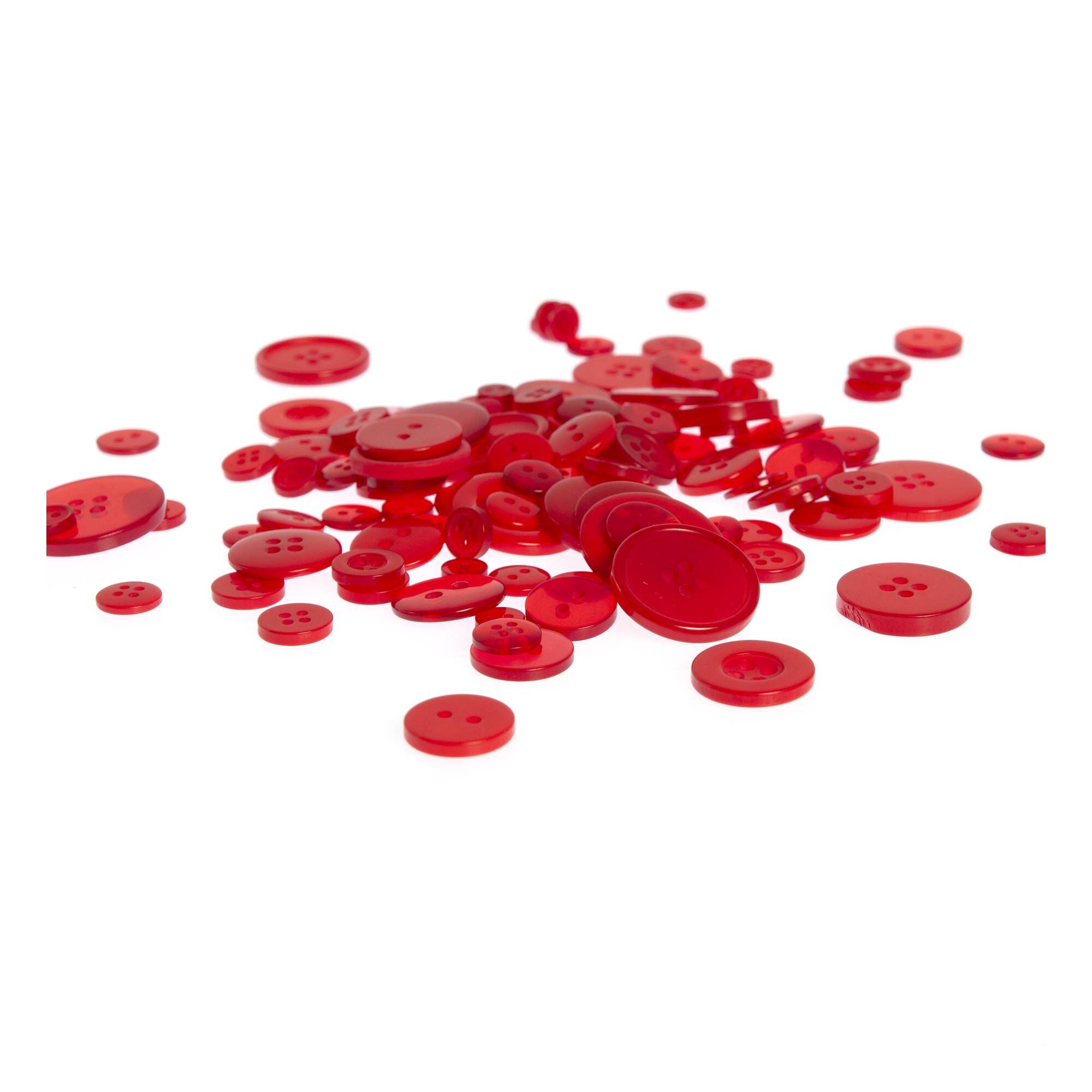 Red Buttons Pack 50g | Hobbycraft