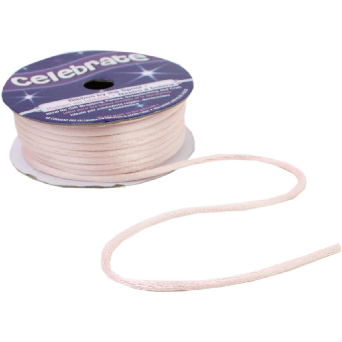 Baby Pink Ribbon Knot Cord 2mm x 10m | Hobbycraft