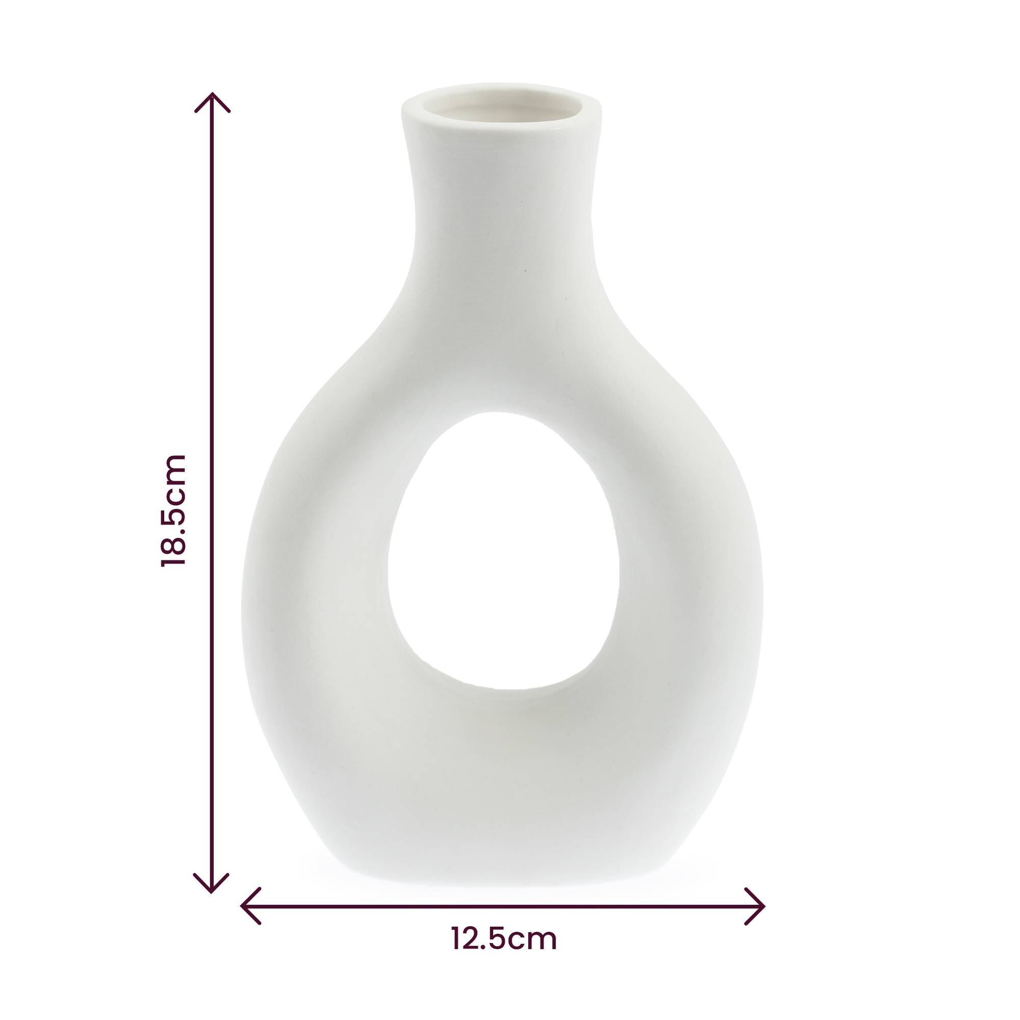 Ceramic Vase with Hole 12.5cm x 18.5cm | Hobbycraft