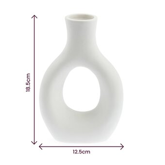 Ceramic Vase with Hole 12.5cm x 18.5cm | Hobbycraft