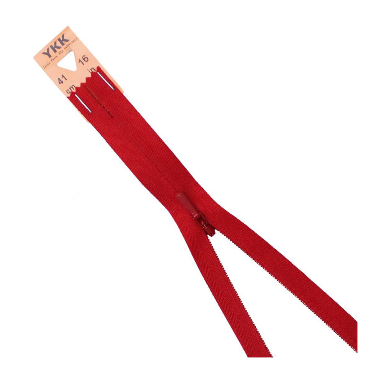 YKK Red Concealed Zip 41cm | Hobbycraft