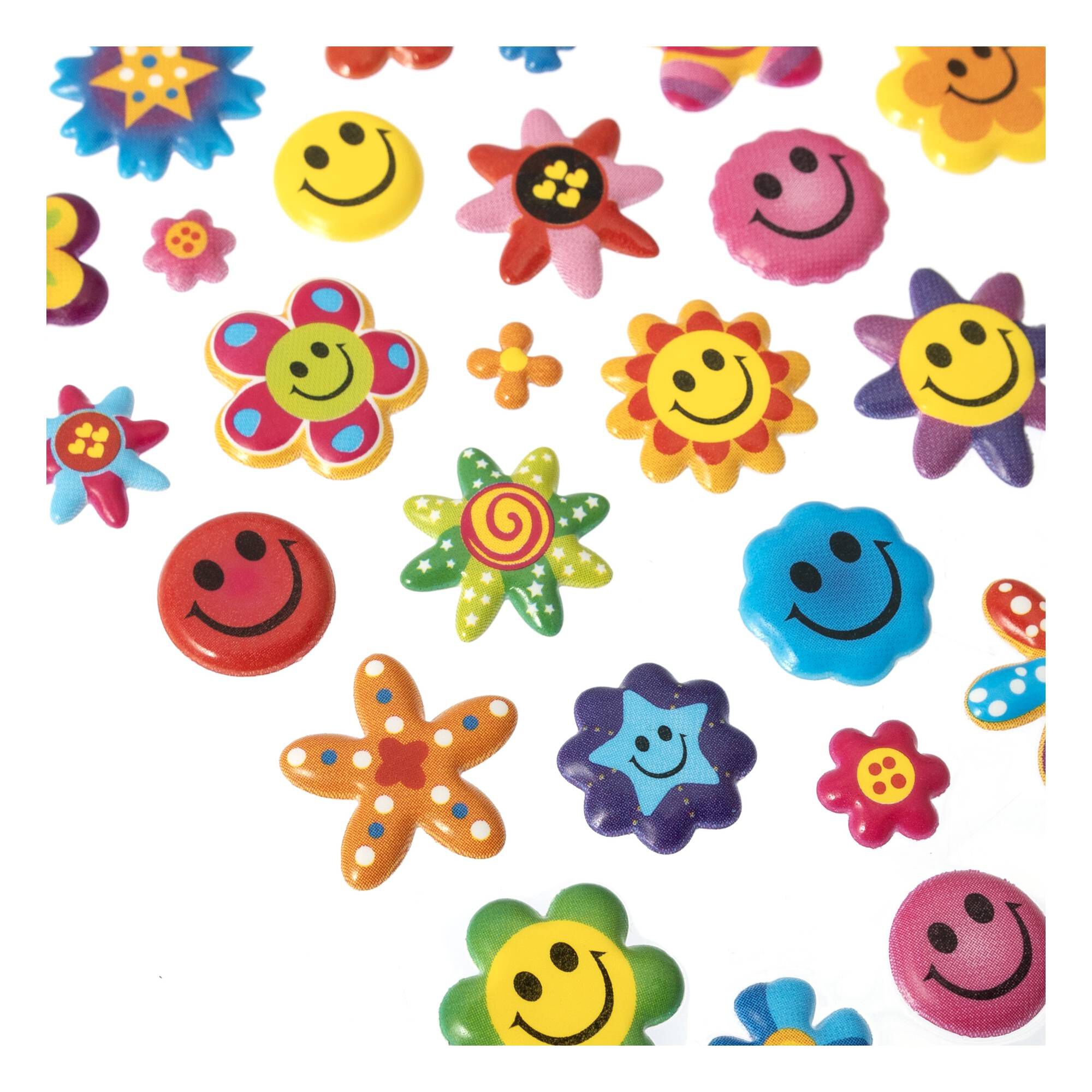 Smiley Flower Puffy Stickers | Hobbycraft