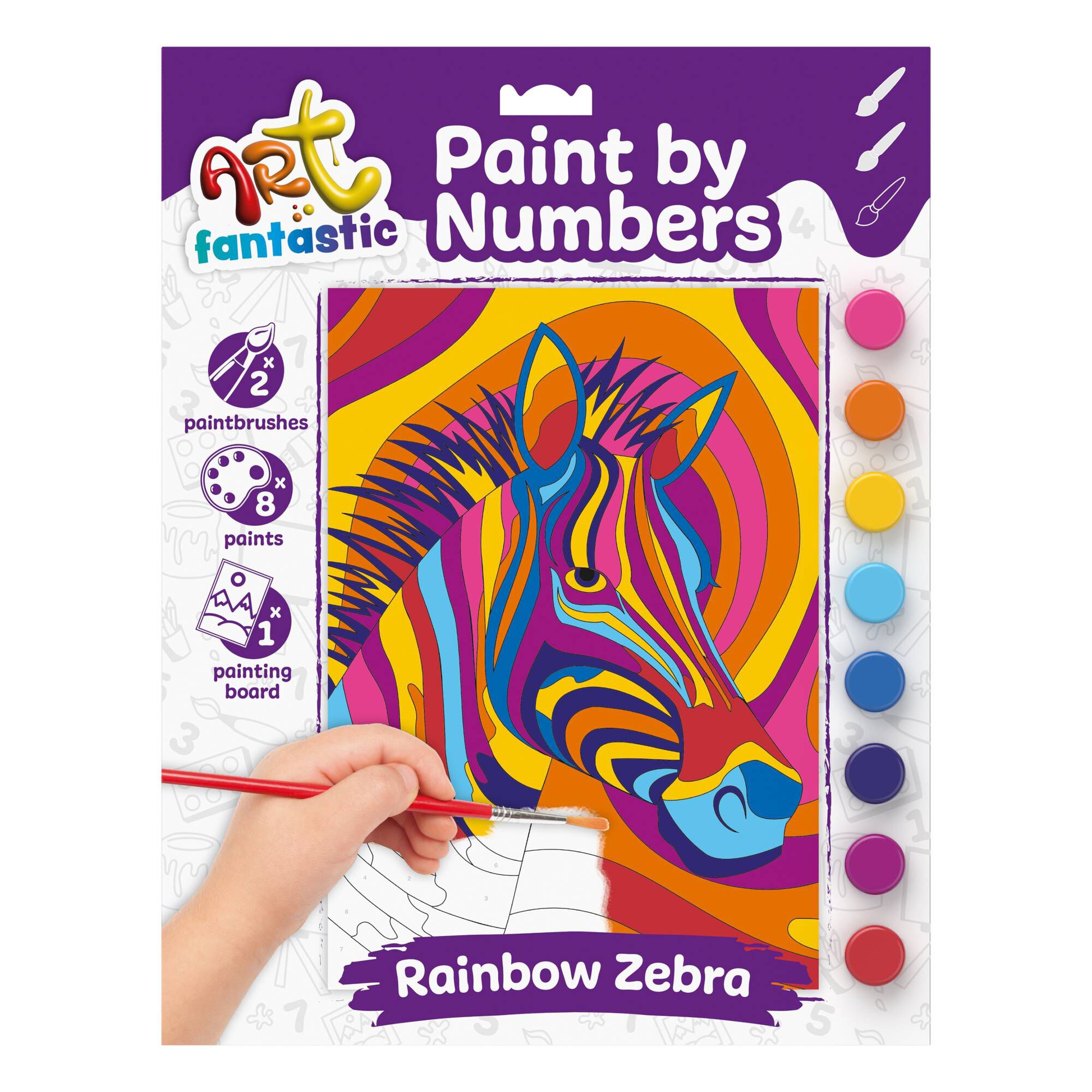 Rainbow Zebra Paint by Numbers | Hobbycraft