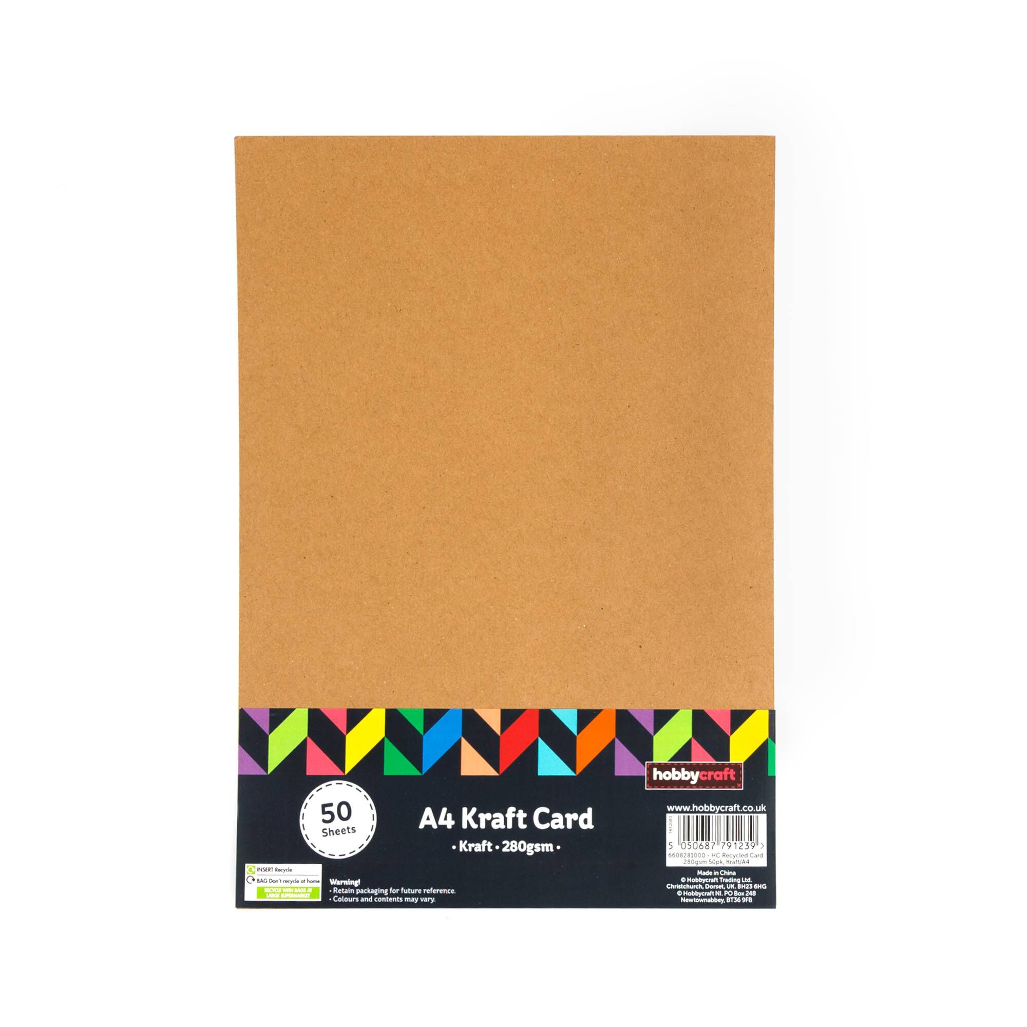 Recycled Kraft Card A4 50 Pack | Hobbycraft