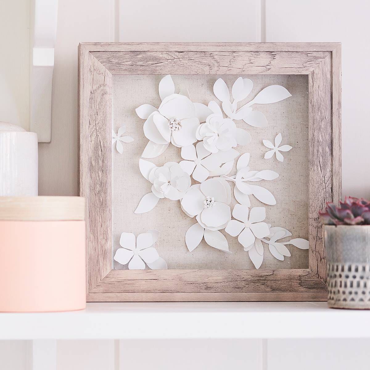 White Wash Magnetic Hinge Box Frame 8 x 8 Inches | Hobbycraft