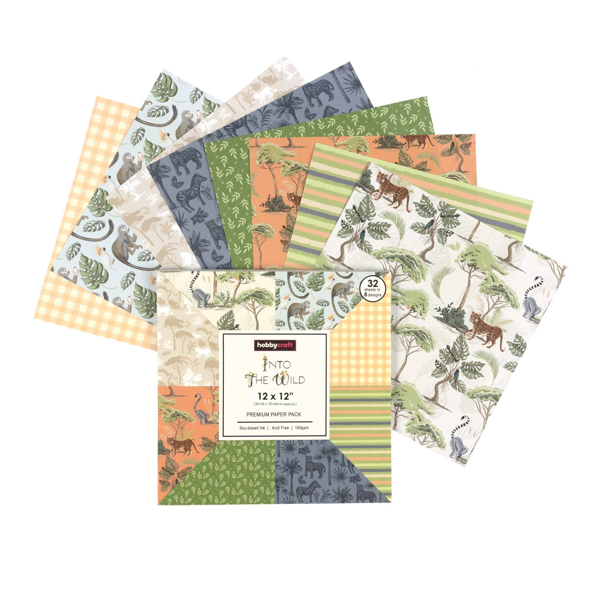 Into The Wild 12 x 12 Inches Paper Pack 32 Sheets | Hobbycraft
