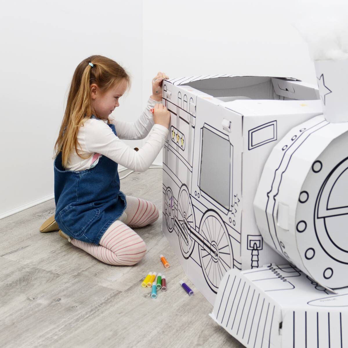 Colour-In Cardboard Train 102cm | Hobbycraft
