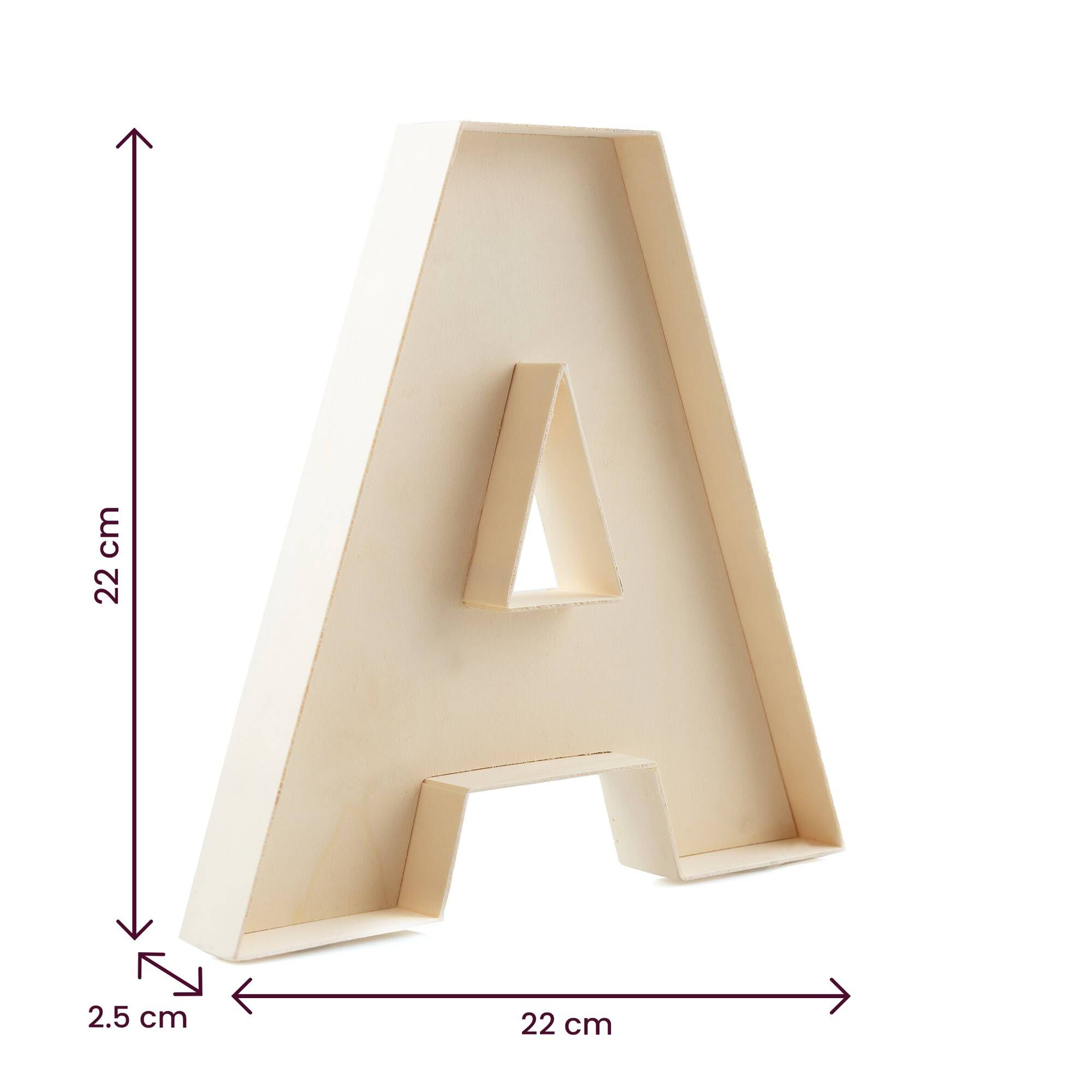 Wooden Fillable Letter A 22cm | Hobbycraft