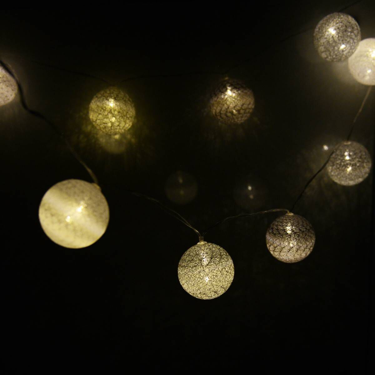10 LED Grey Cotton Ball Lights 1.65m | Hobbycraft