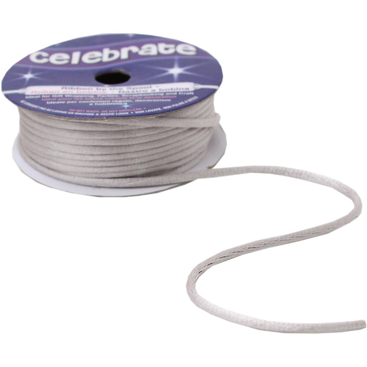Silver Ribbon Knot Cord 2mm x 10m | Hobbycraft