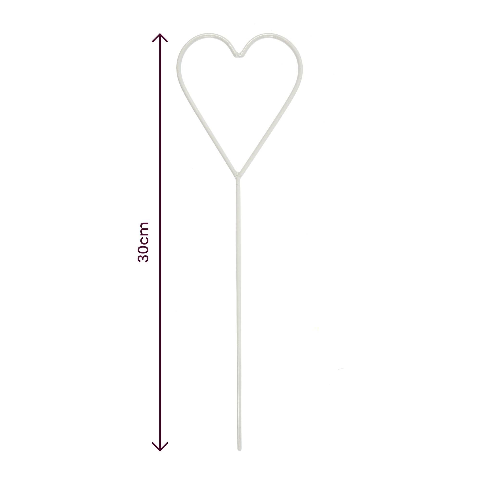 White Wire Heart Wand 30cm | Hobbycraft