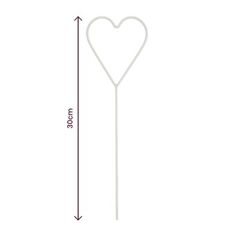 White Wire Heart Wand 30cm | Hobbycraft