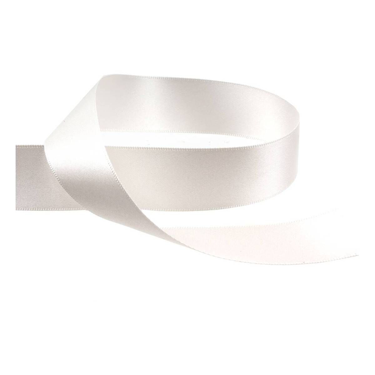 Ivory Double-Faced Satin Ribbon 24mm x 5m | Hobbycraft
