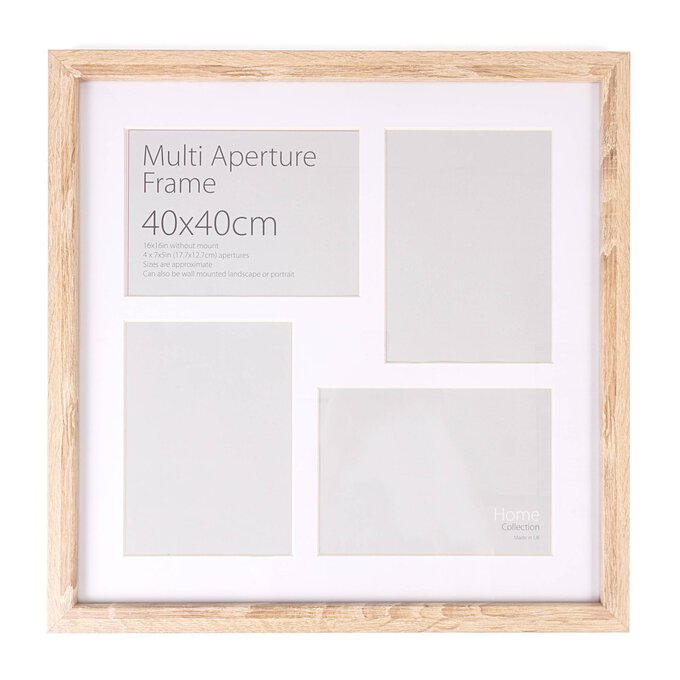 Light Oak Multi Aperture Frame 40cm x 40cm | Hobbycraft