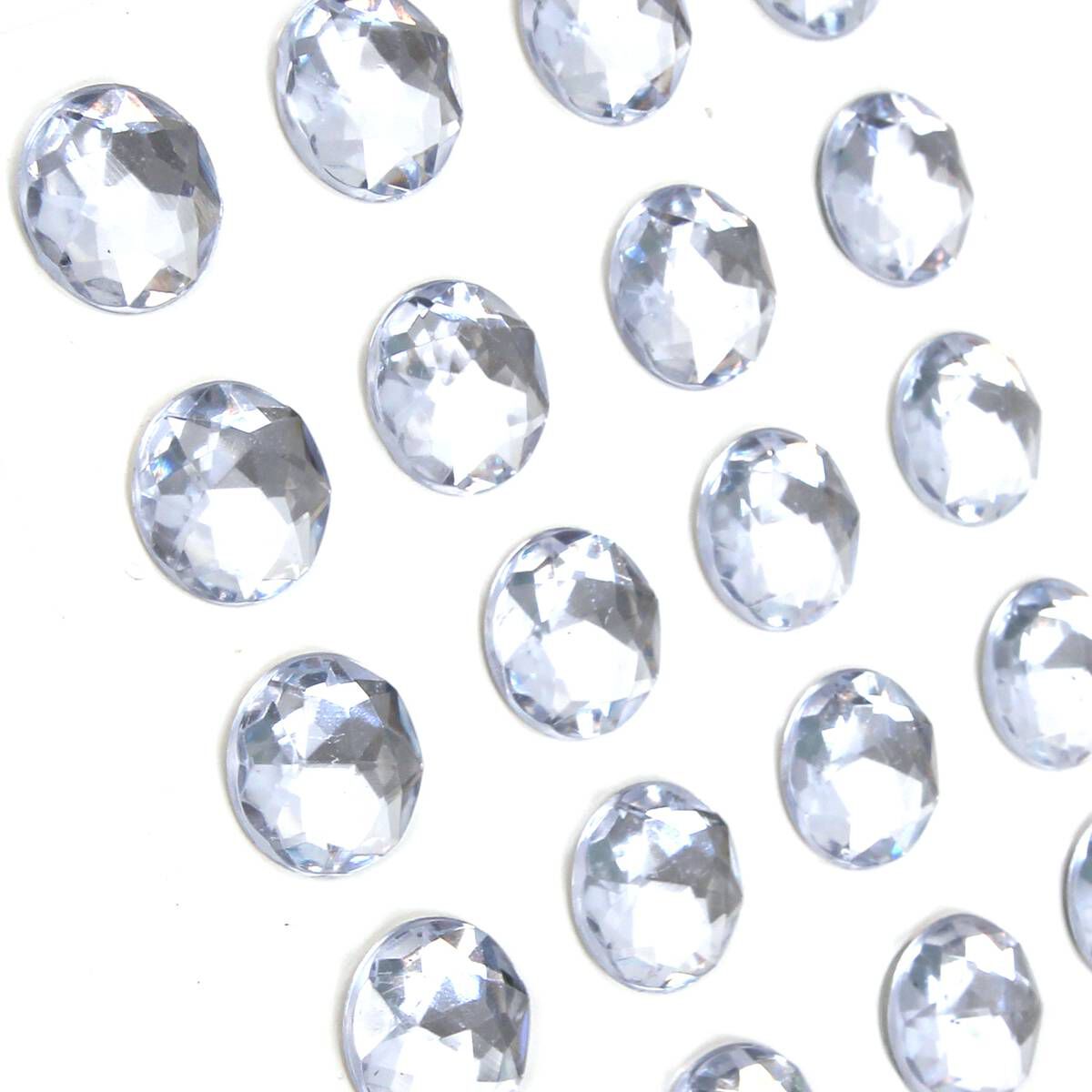 Large Silver Adhesive Gems 20 Pack | Hobbycraft
