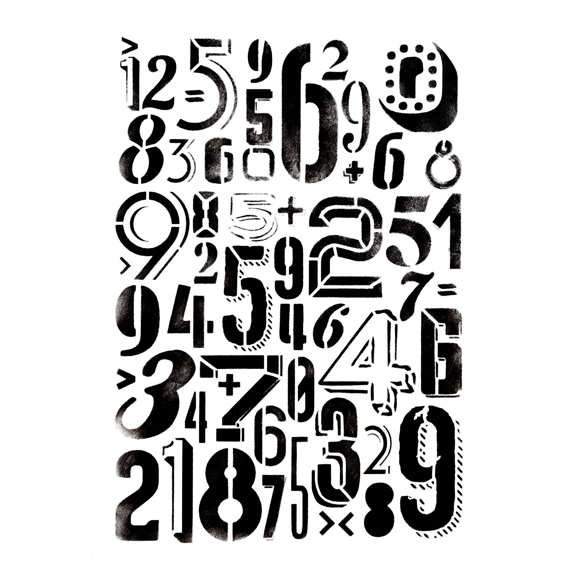 Assorted Number Print Stencil 21cm x 29cm | Hobbycraft