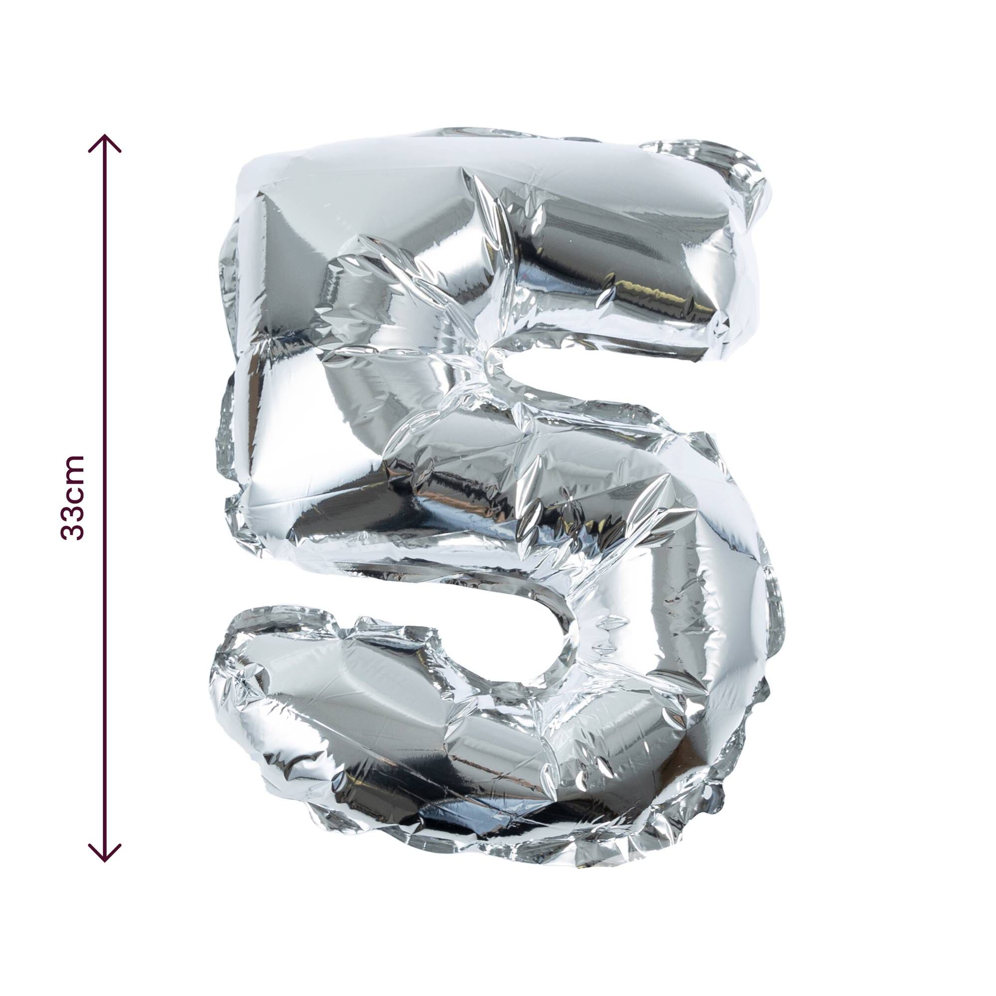 Silver Foil Number 5 Balloon | Hobbycraft