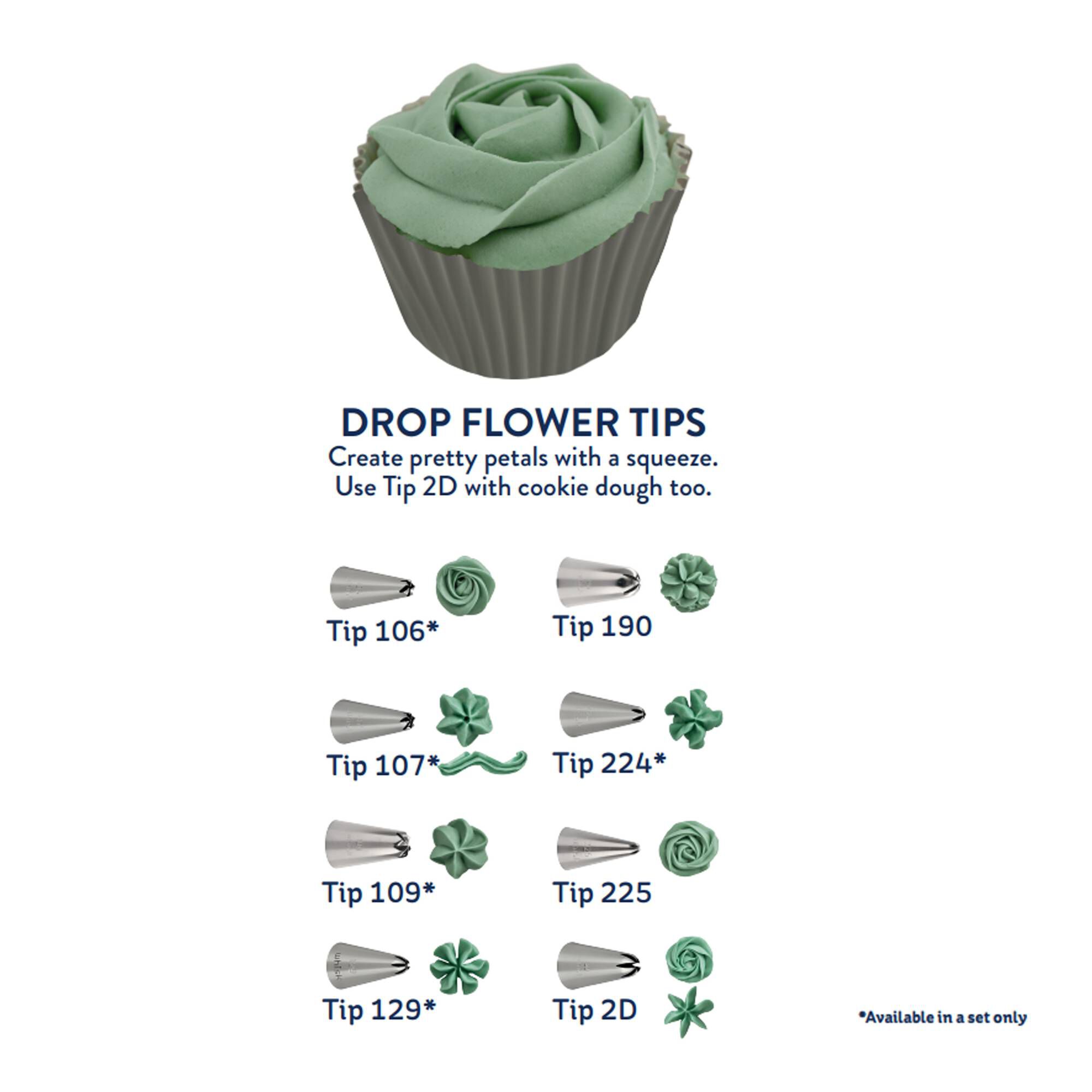 Whisk Drop Flower Tip Set 4 Pack | Hobbycraft