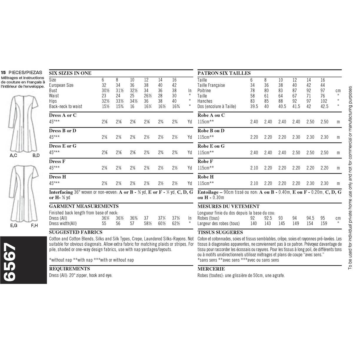 New Look Women's Dress Sewing Pattern 6567 | Hobbycraft