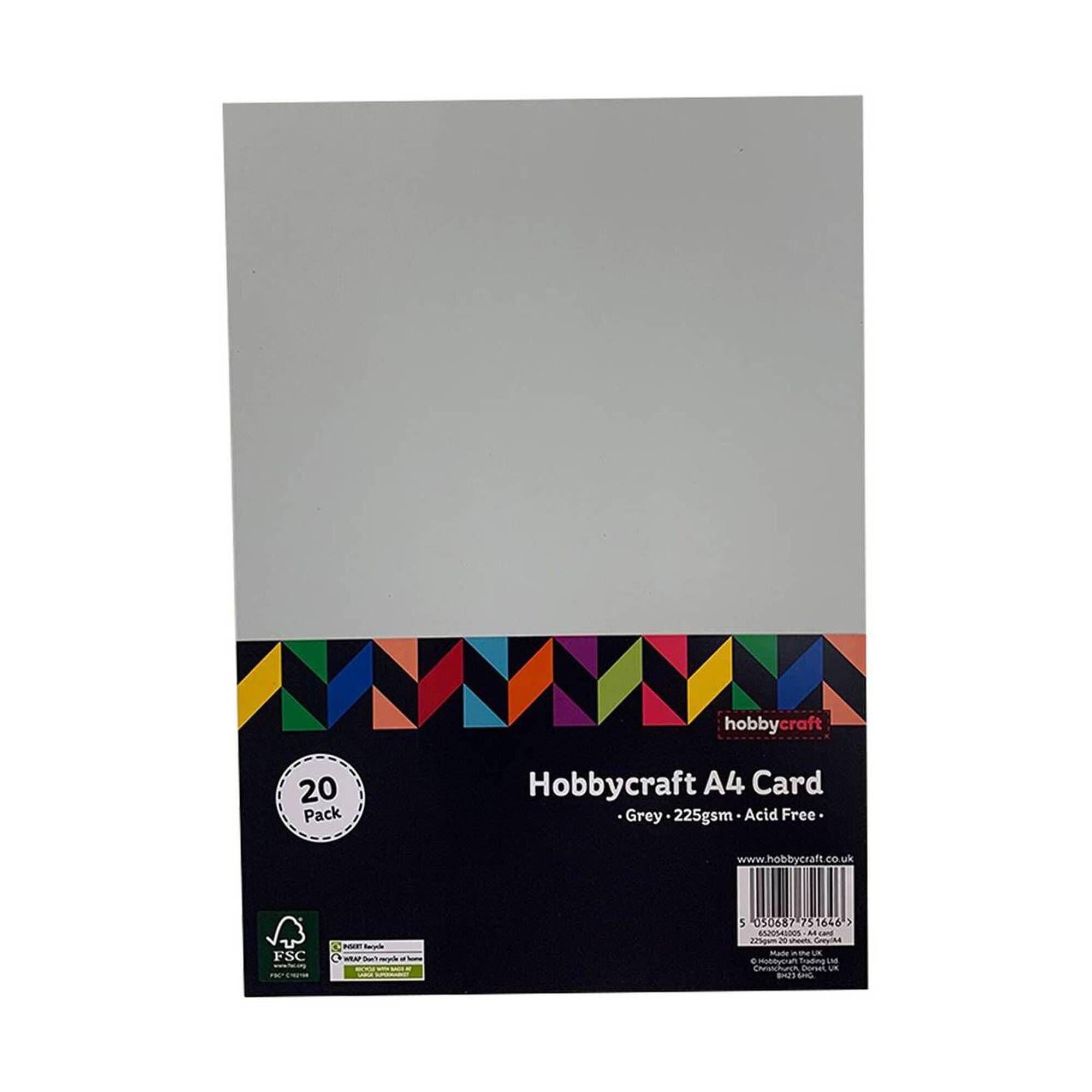 Grey Card A4 20 Pack | Hobbycraft