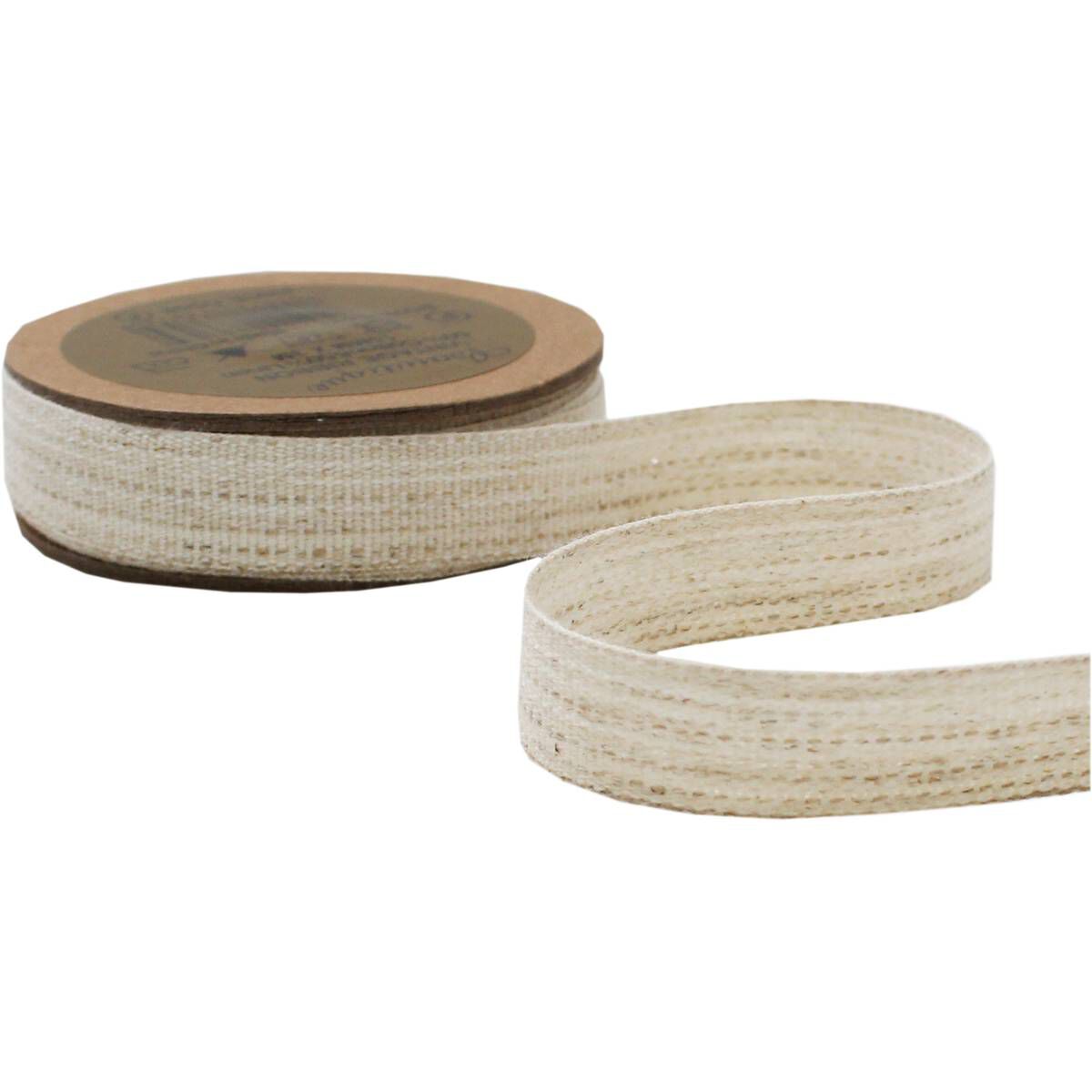 Natural Cotton Ribbon 15mm x 2m | Hobbycraft