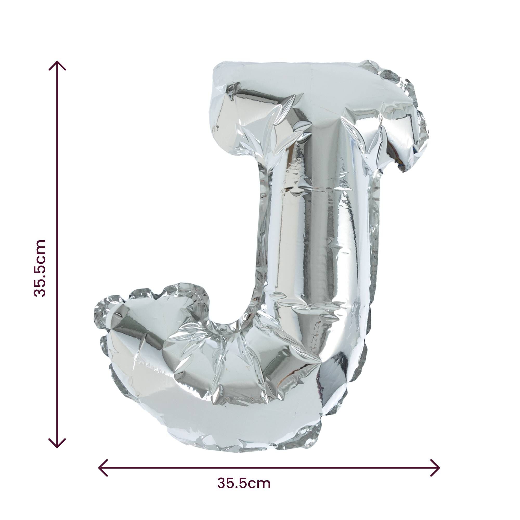 Silver Foil Letter J Balloon | Hobbycraft