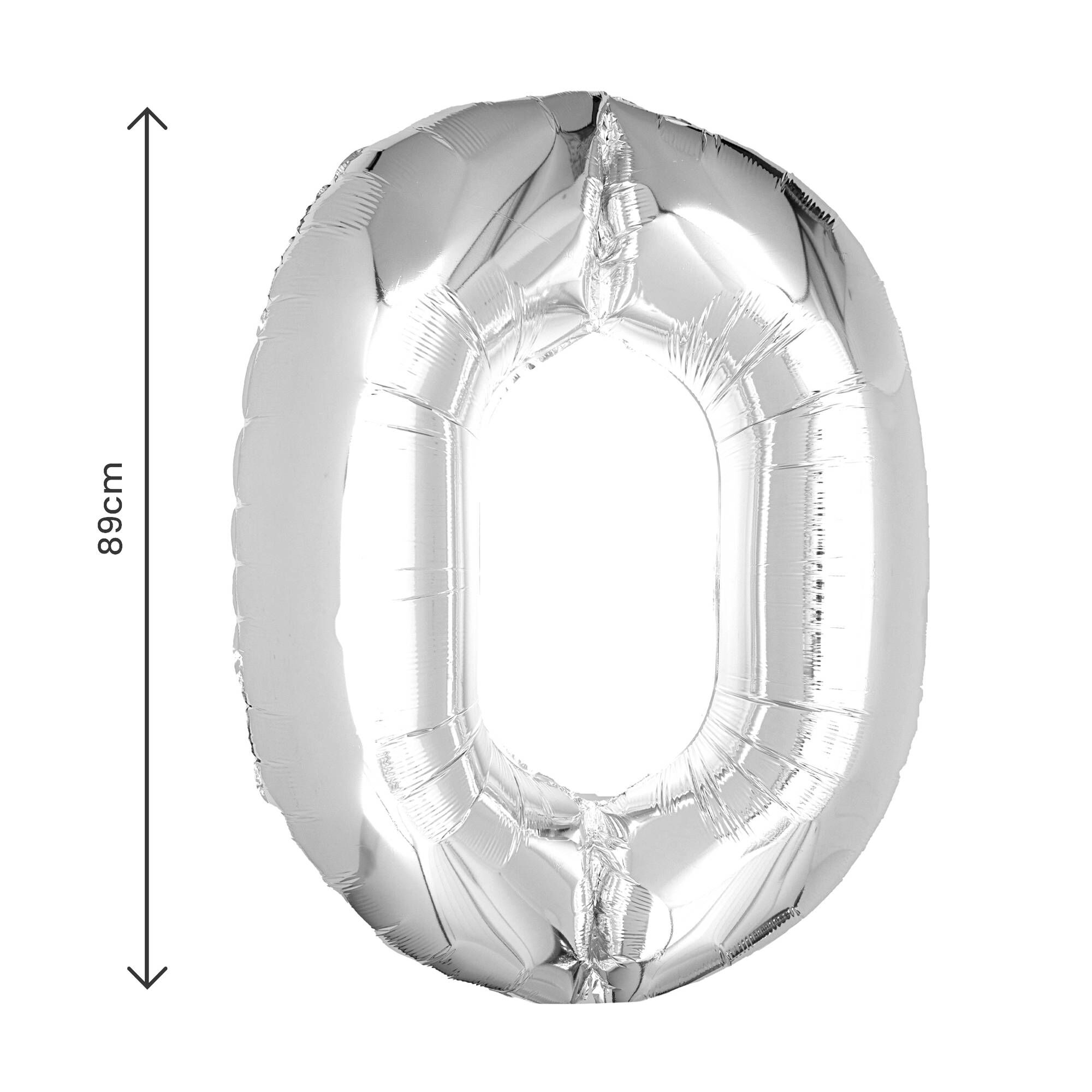 Extra Large Silver Foil Number 0 Balloon | Hobbycraft