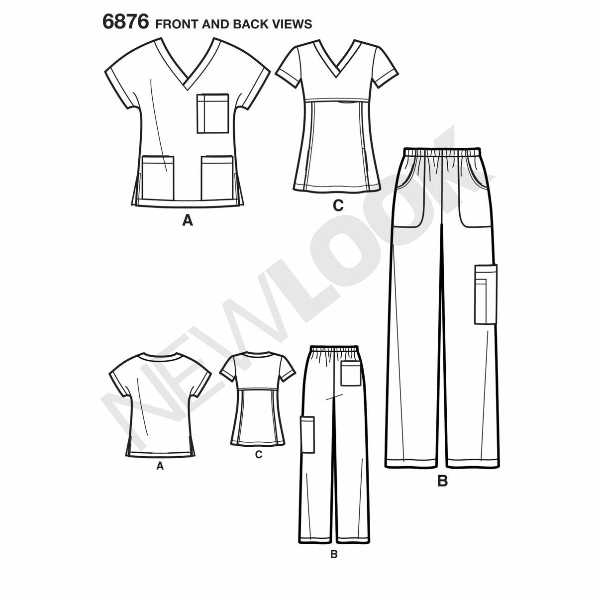 New Look Unisex Scrubs Sewing Pattern 6876 | Hobbycraft