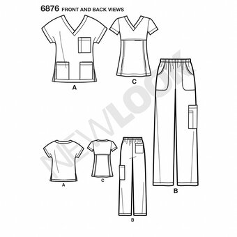 New Look Unisex Scrubs Sewing Pattern 6876 | Hobbycraft