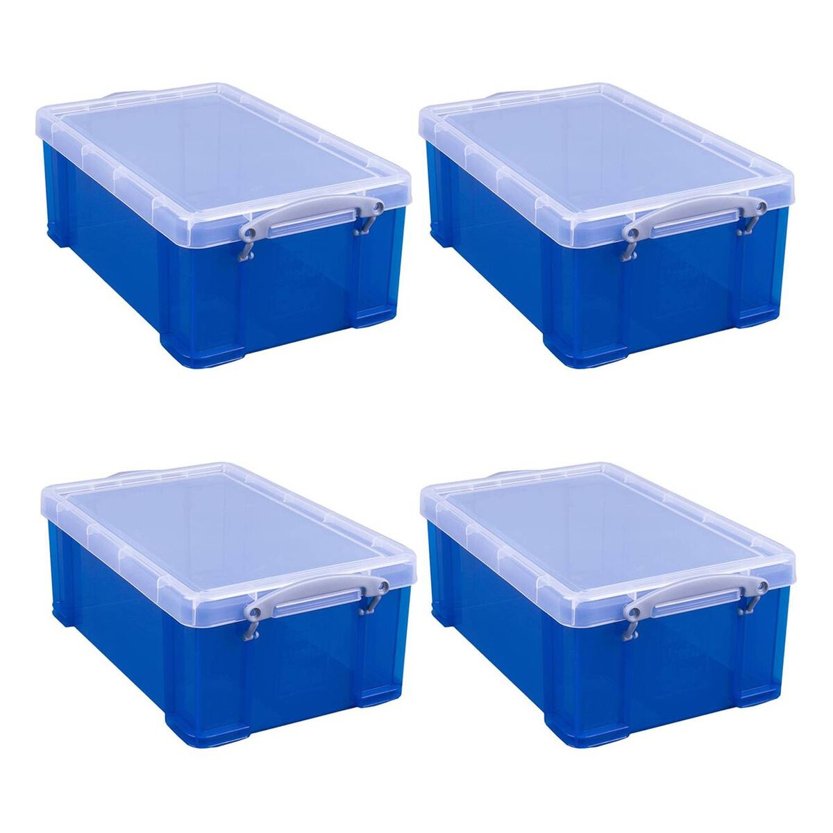 Really Useful Blue Box 9 Litres 4 Pack Bundle