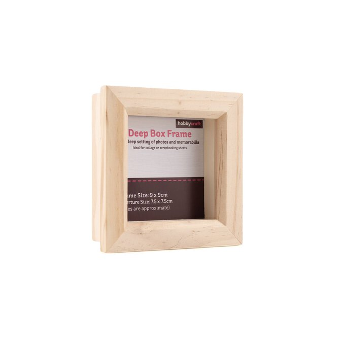 Natural Pine Deep Box Frame 7.5cm x 7.5cm | Hobbycraft