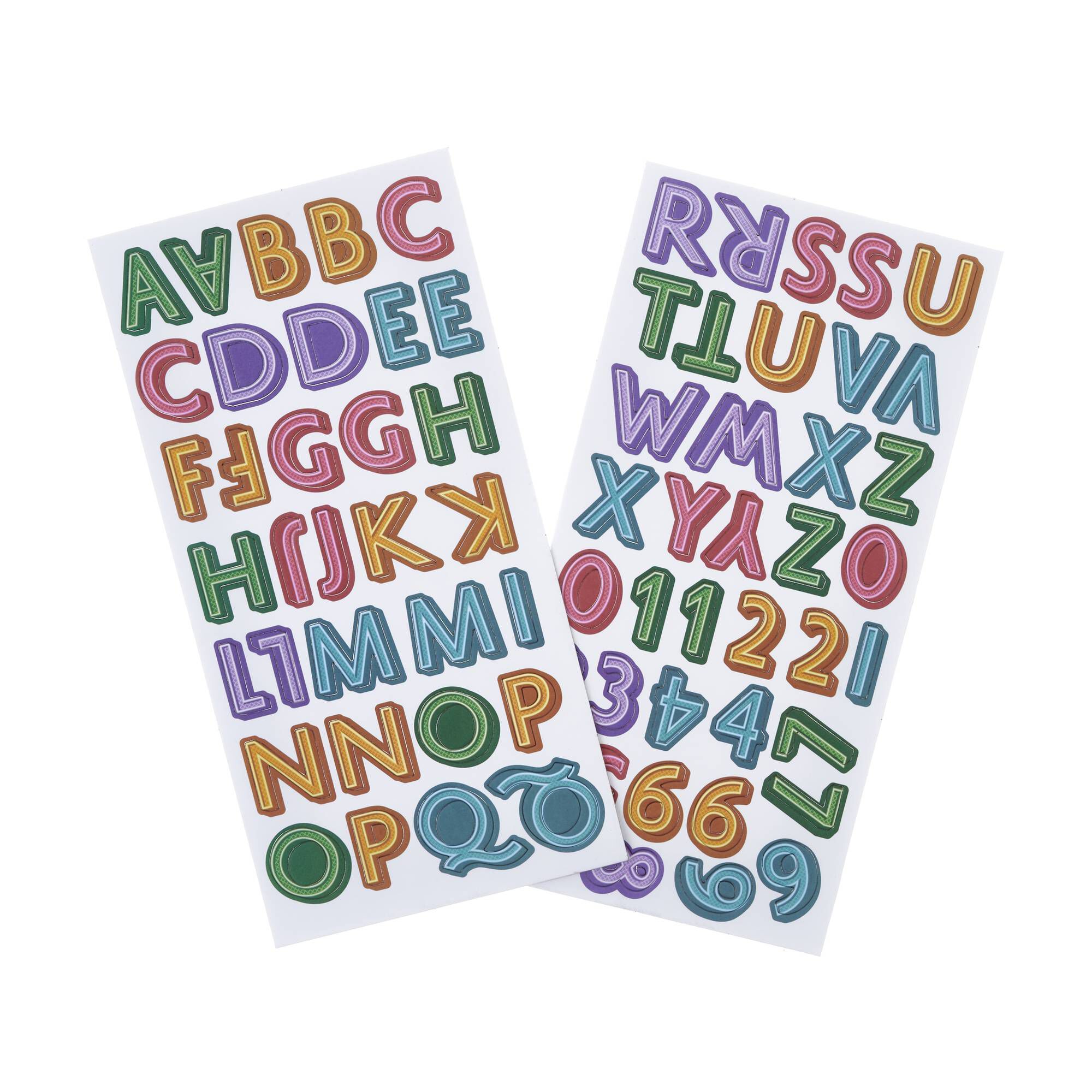Bright Grid Alphabet Chipboard Stickers 72 Pieces | Hobbycraft