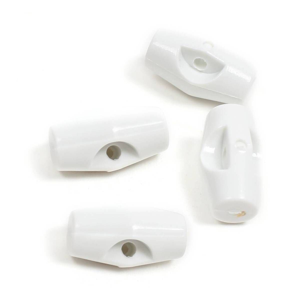 Hemline White Basic Barrel Button 4 Pack | Hobbycraft