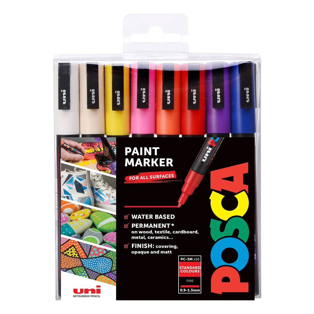 Uni-ball Posca PC-3M Marker Pens 16 Pack | Hobbycraft